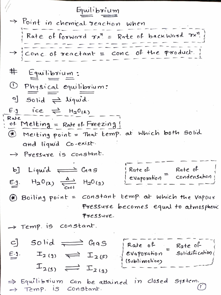 Class -11 -Equilibrium Notes - Part 1 | PDF | Electrolyte | Acid
