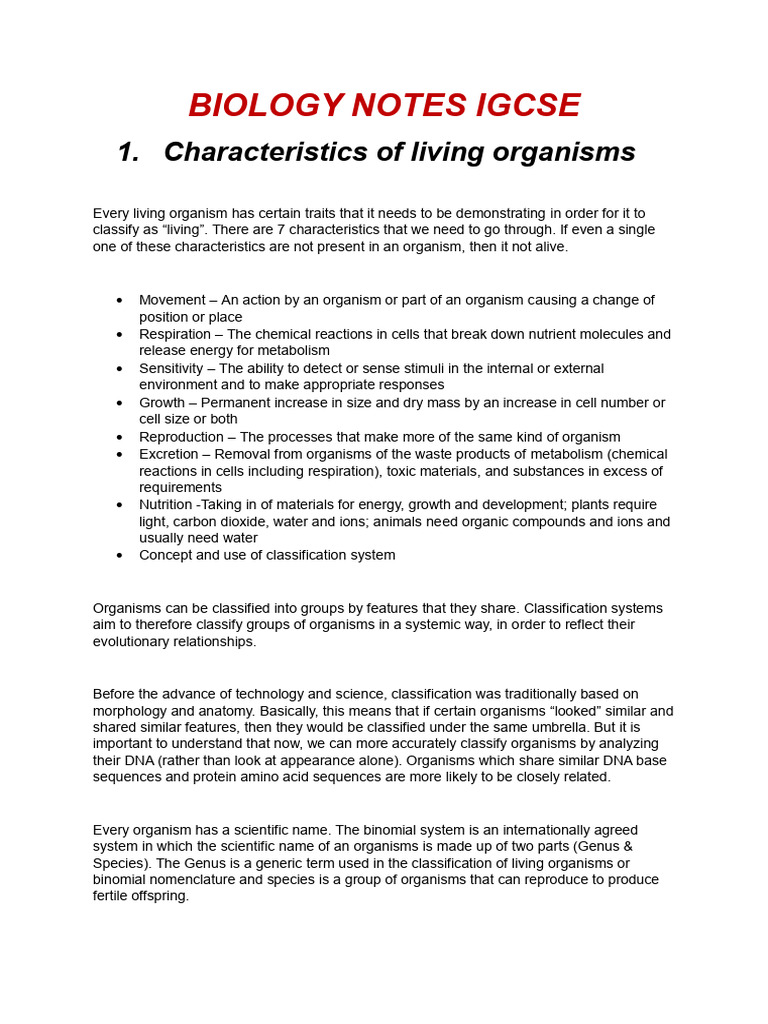Biology Notes Igcse | PDF | Heart | Digestion