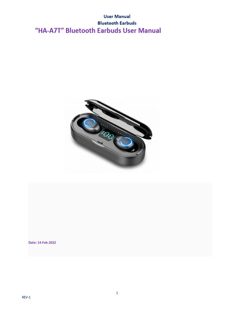 HA-A7T Bluetooth Earbuds Manual | PDF | Headphones | Bluetooth