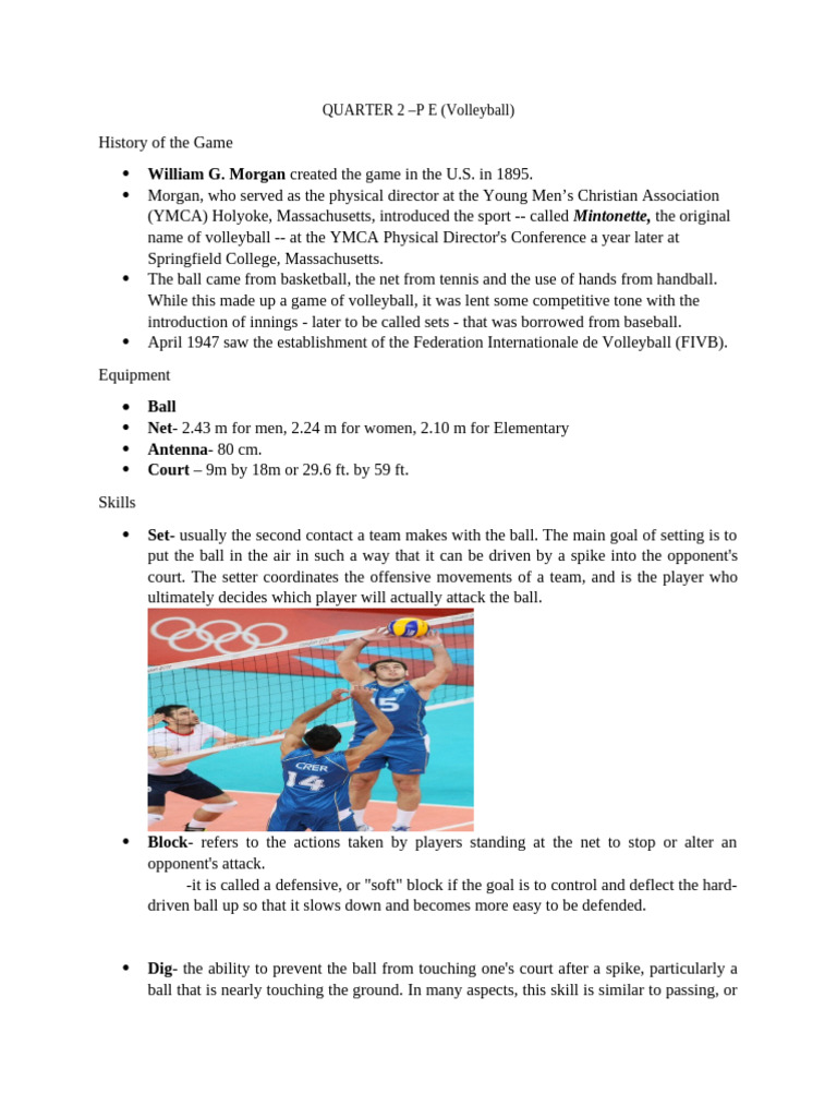 q2PE Volleyball Basketball Handouts | PDF | Volleyball | Basketball ...