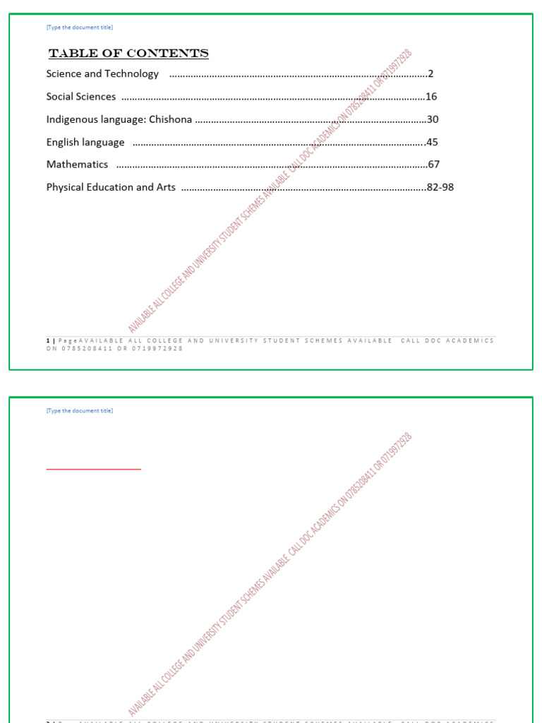 Grade 6 Science and Technology Syllabus | PDF | Reading Comprehension ...