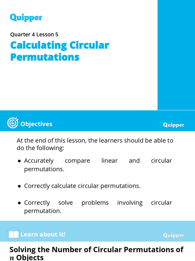 Calculating Circular Permutations | PDF | Permutation | Mathematics