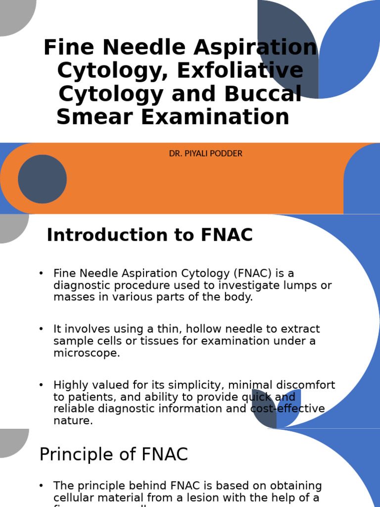 FNAC Procedure and Staining Techniques | PDF | Cytopathology | Medical ...