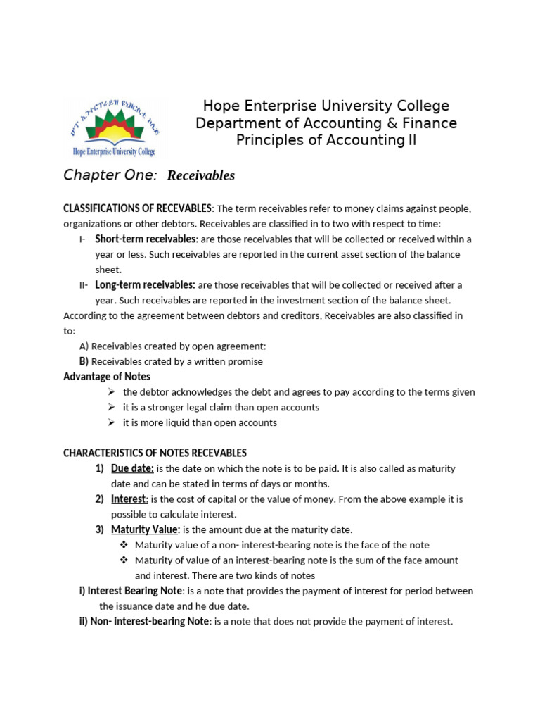 Note Receivable Note and Exercise | PDF | Bad Debt | Debits And Credits