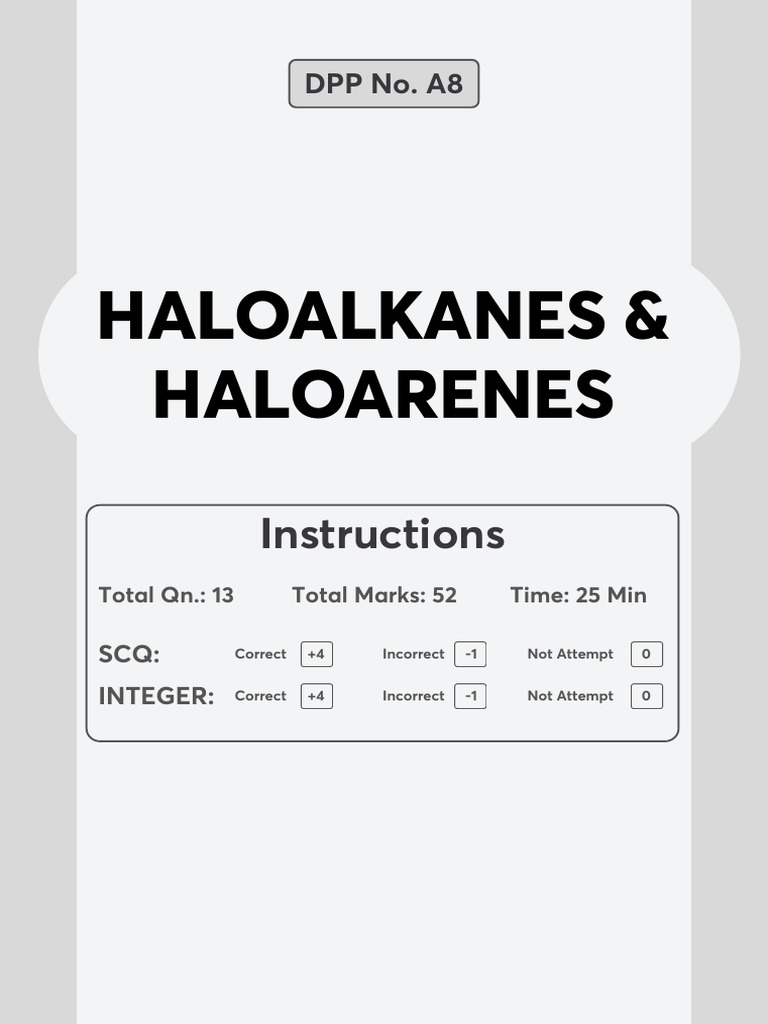 Haloalkane Haloarene A8 1745112484328 | PDF | Molecules | Physical ...