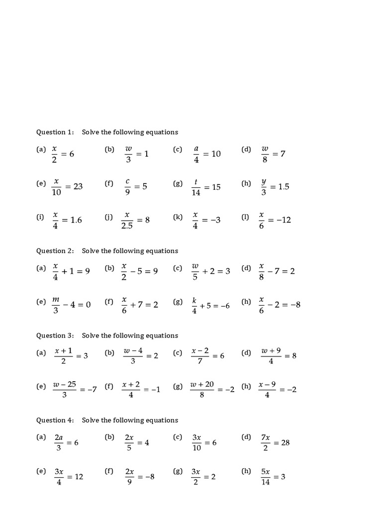 Solving Simple Fractional Equations | PDF