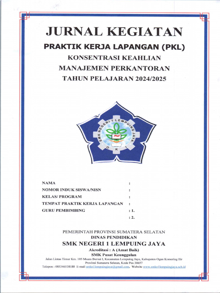 JURNAL PKL JURUSAN MP_TP. 2024-2025 | PDF