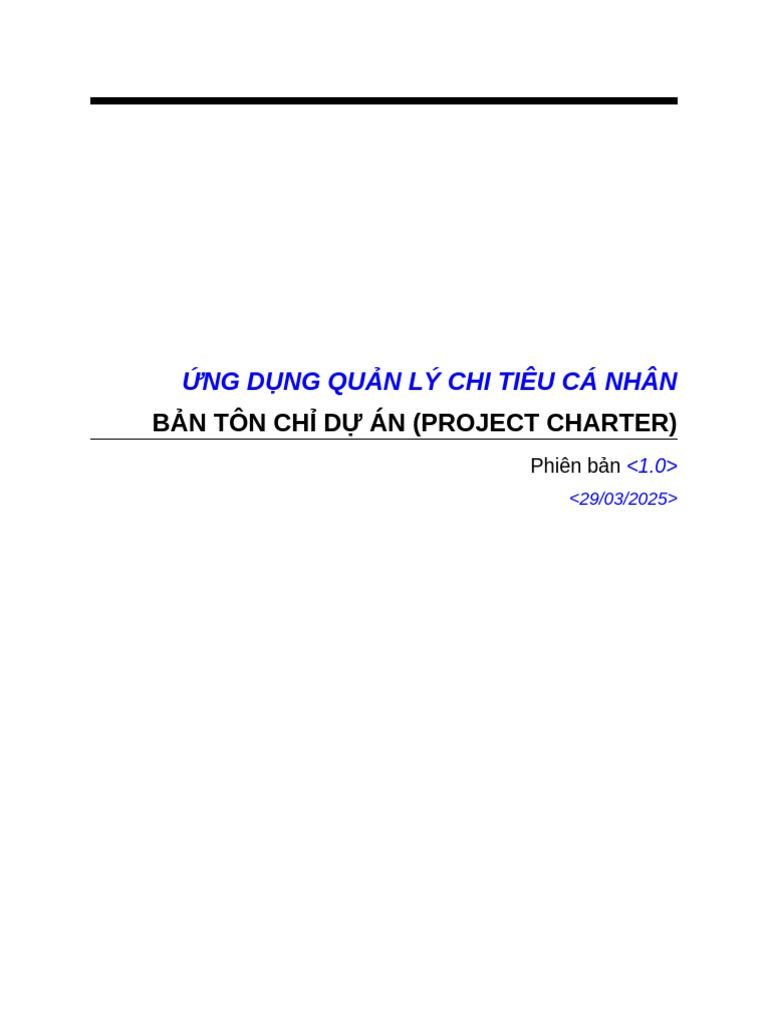 Project Charter | PDF