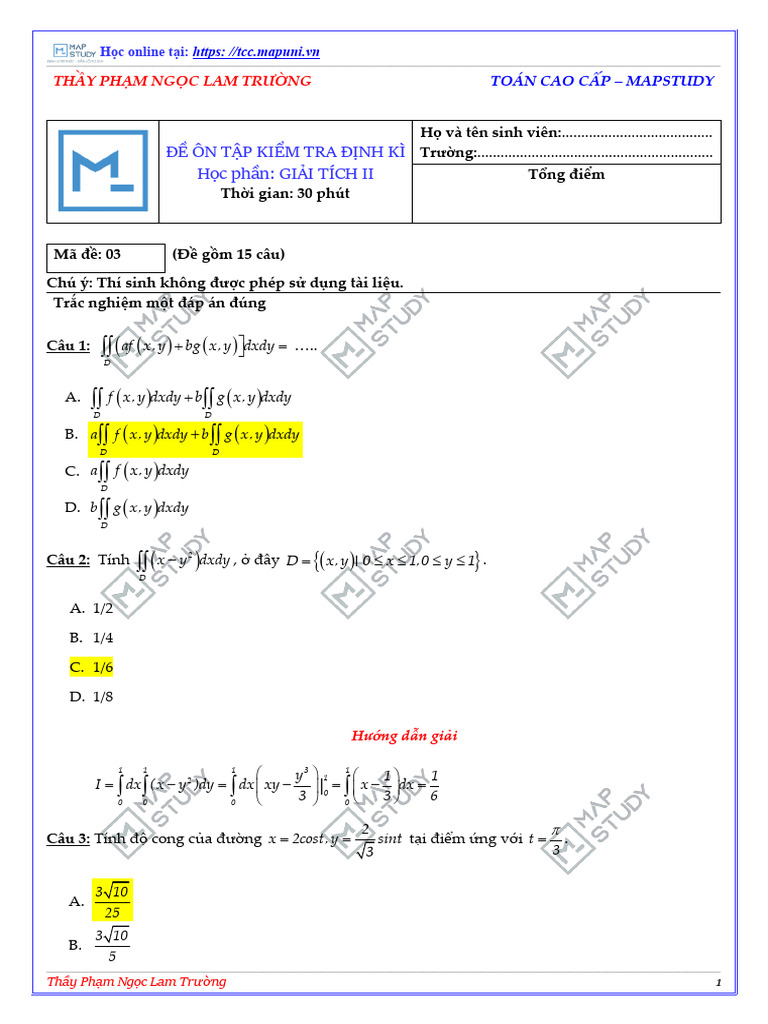 Dap An - de So 3 1743611376269 | PDF