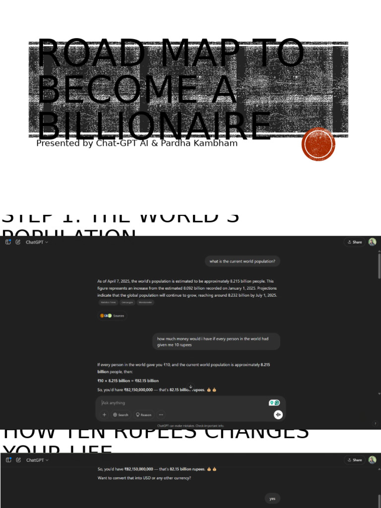 Road Map To Become A Billionaire | PDF