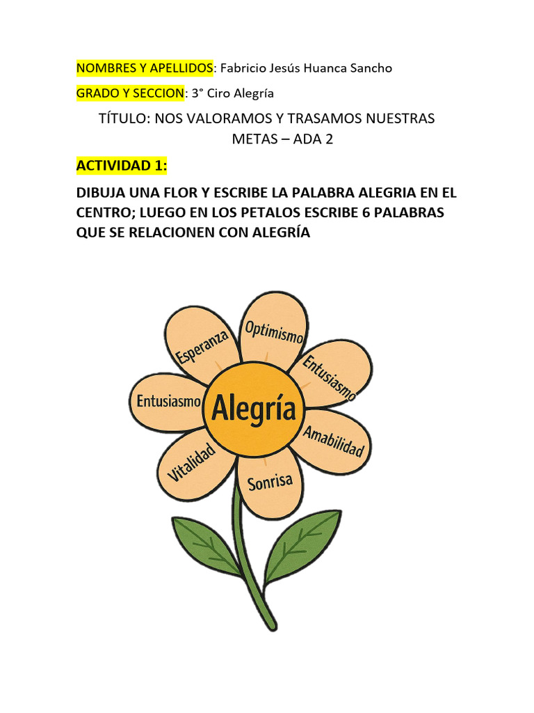 Metas y Empatía en la Alegría | PDF