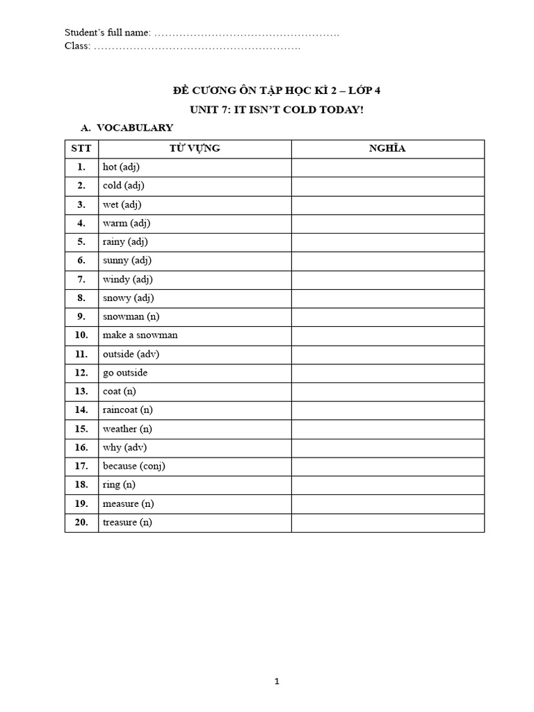 Đề Cương Ôn Thi Hkii Lớp 4 - Số Lượng 30 | PDF