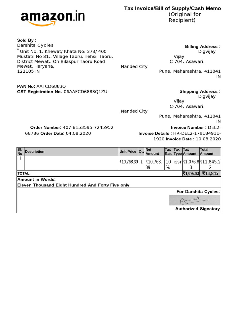 Pdfcoffee.com Invoice Amazonpdf PDF Free | PDF | Invoice | Money