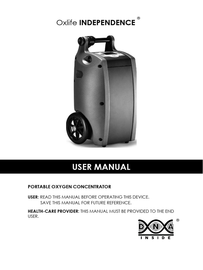 Oxygen Concentrator Manual 800-1029 Rev E Independence User Manual Dna ...