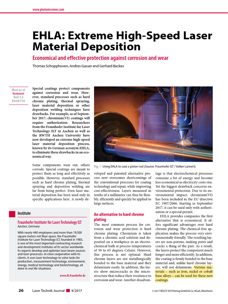 Laser Technik Journal - 2017 - Schopphoven - EHLA Extreme High Speed ...