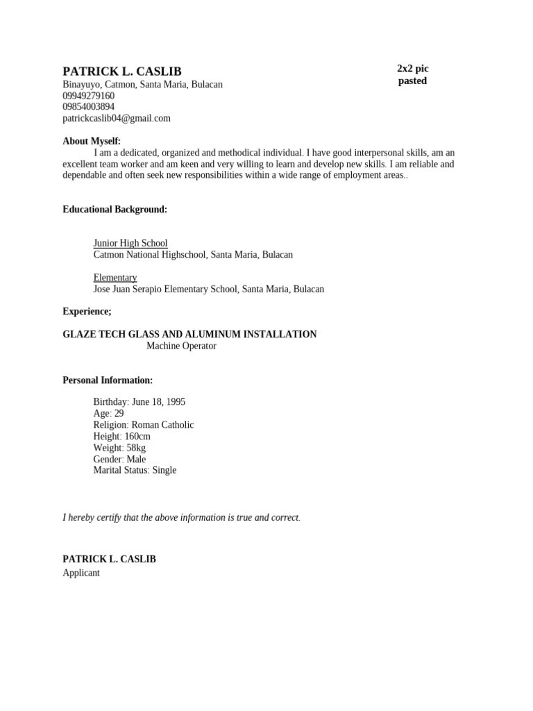 Patrick Resume | PDF