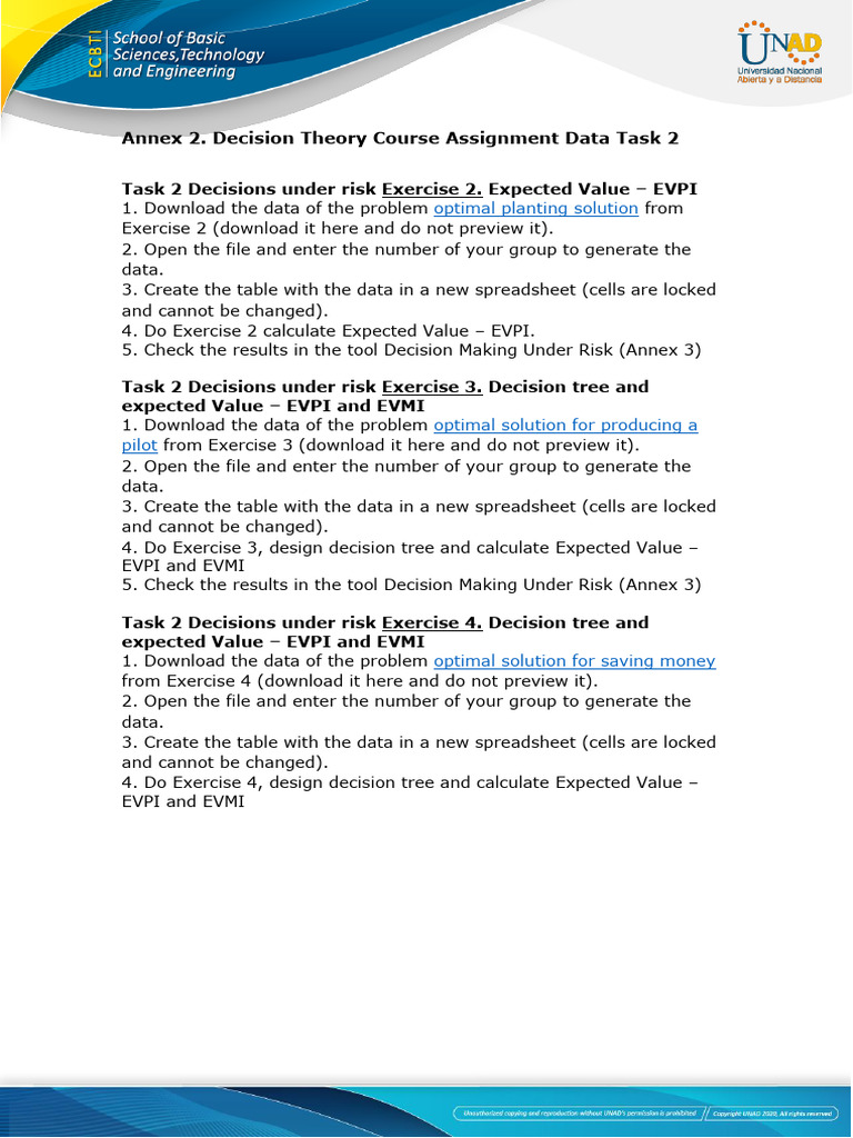 Annex 2. Decision Theory Course Assignment Data Task 2 | PDF