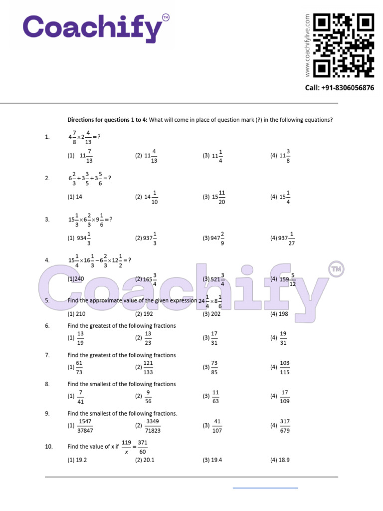 Quantitative Aptitude Practice Questions | PDF | Mathematics | Arithmetic