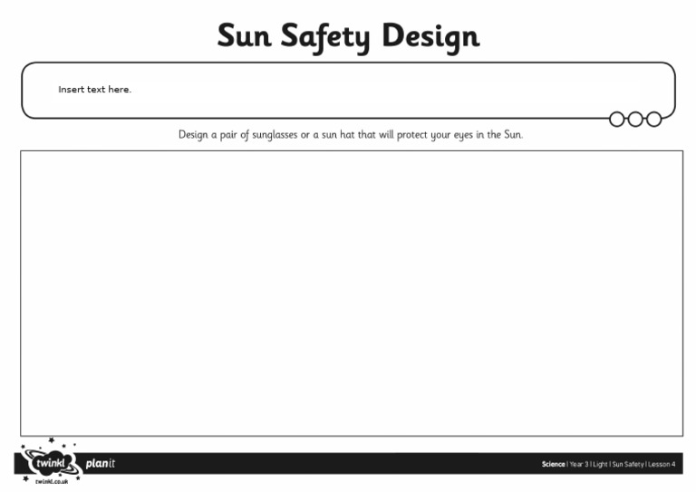 Activity Sheet Sun Safety Design-Editable | PDF
