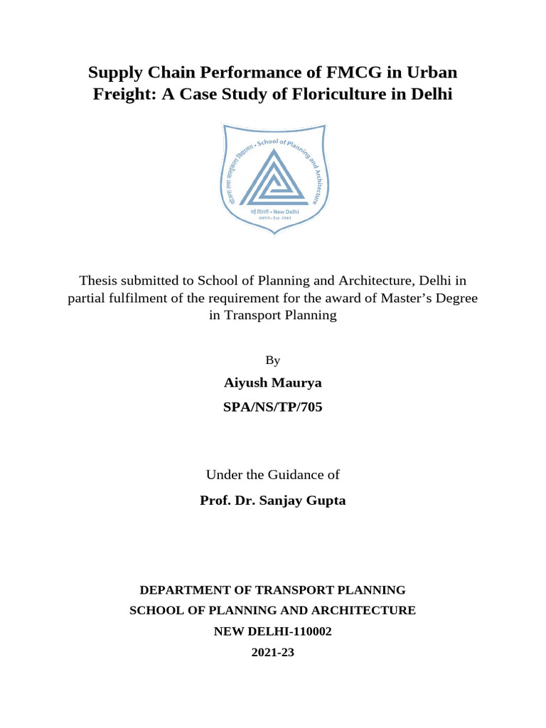 Thesis Report.2 2023 | PDF | Logistics | Transport