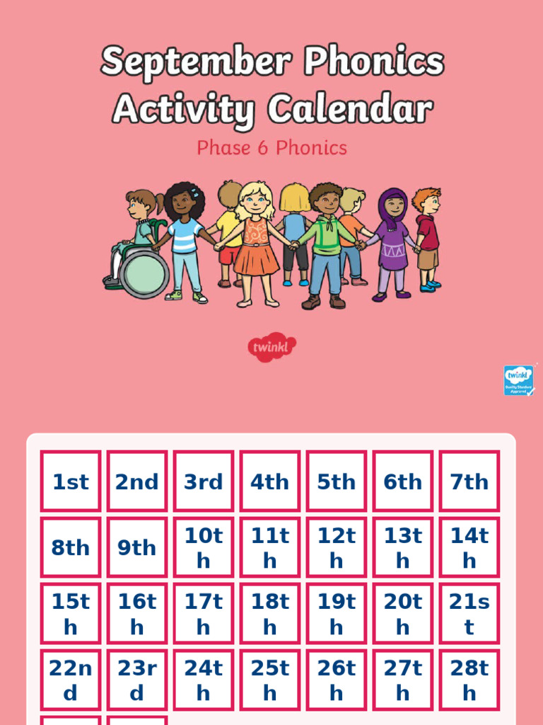 Monthly Phonics Activity Calendar | PDF | Reading (Process) | Learning