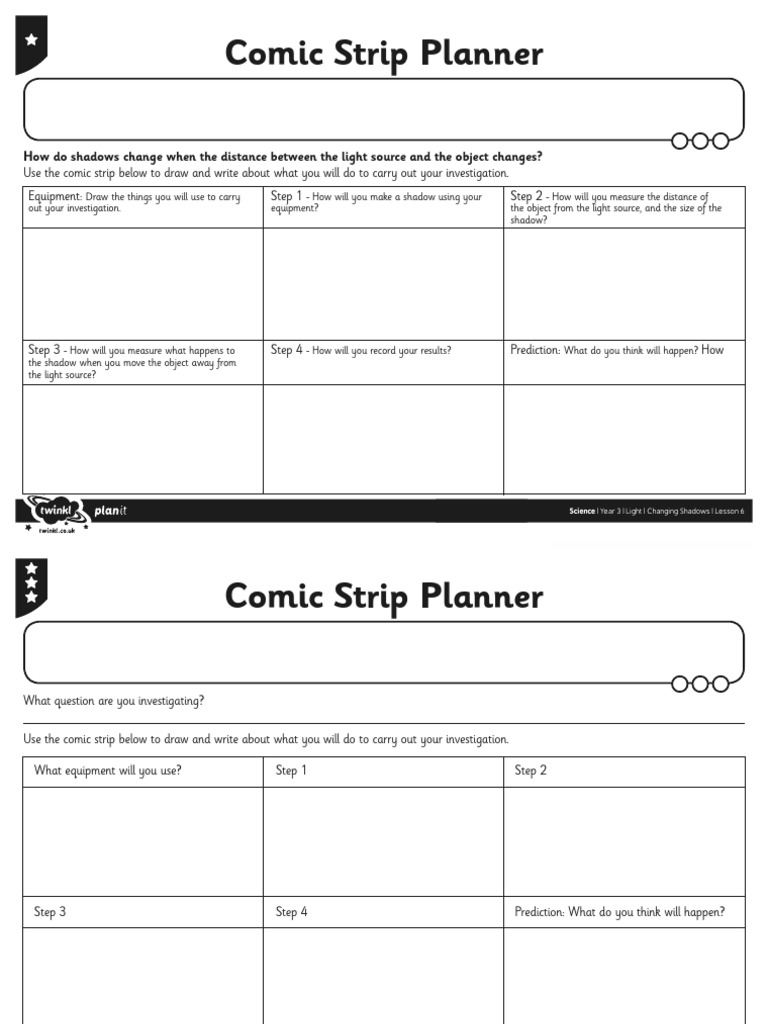 Comic Strip Planner Activity Sheet | PDF