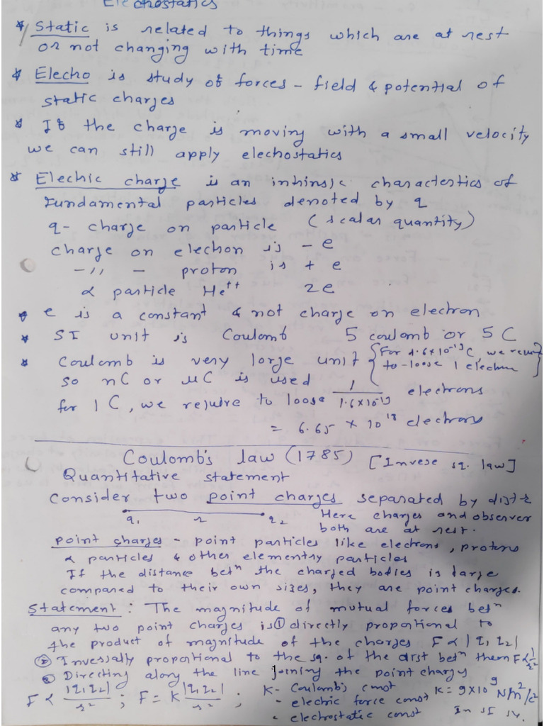Electrostatics | PDF