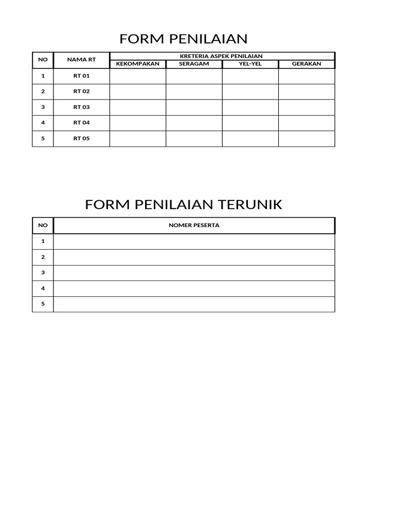 Daftar Penilaian | PDF