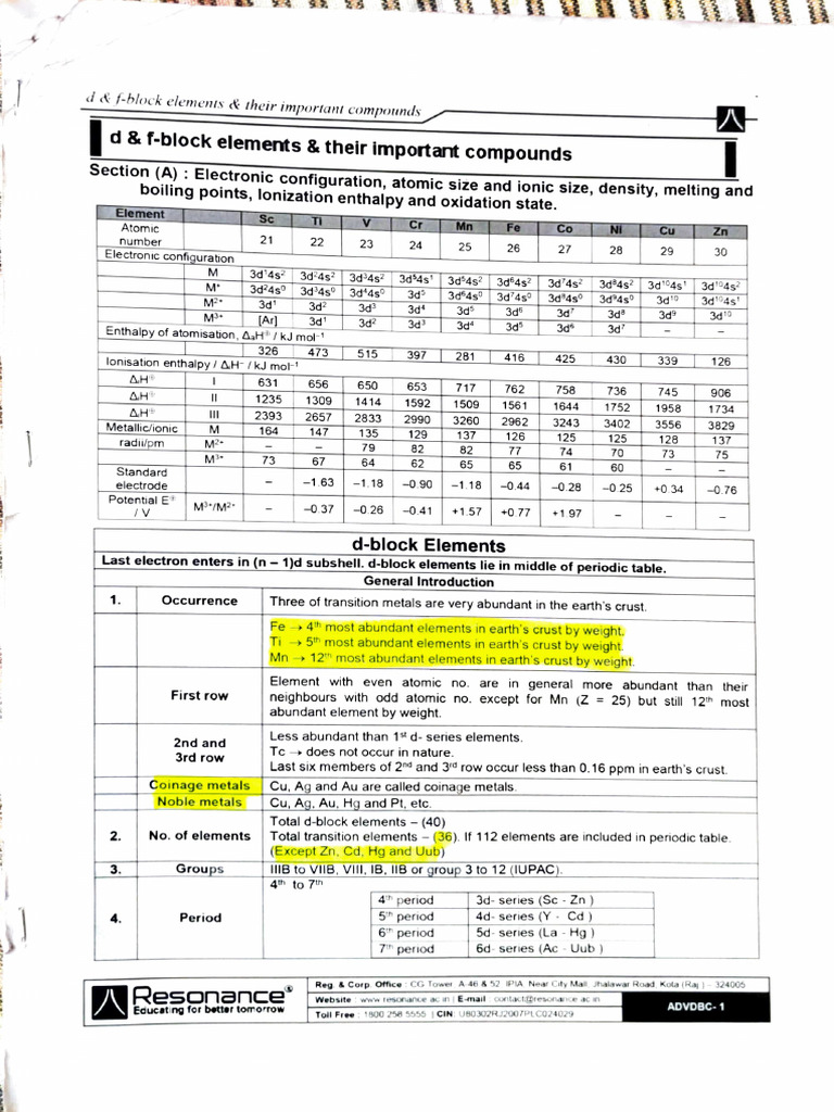D and F Block Section A | PDF