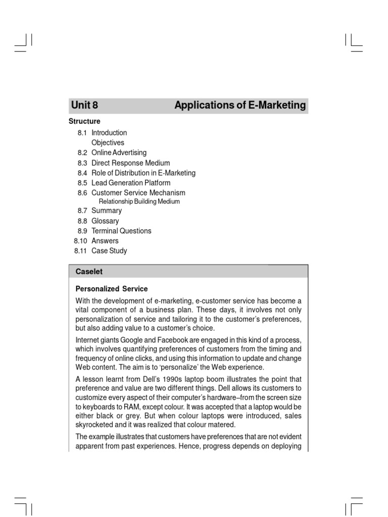 Unit 08_Applications of E-Marketing | PDF | Digital Marketing | Direct ...