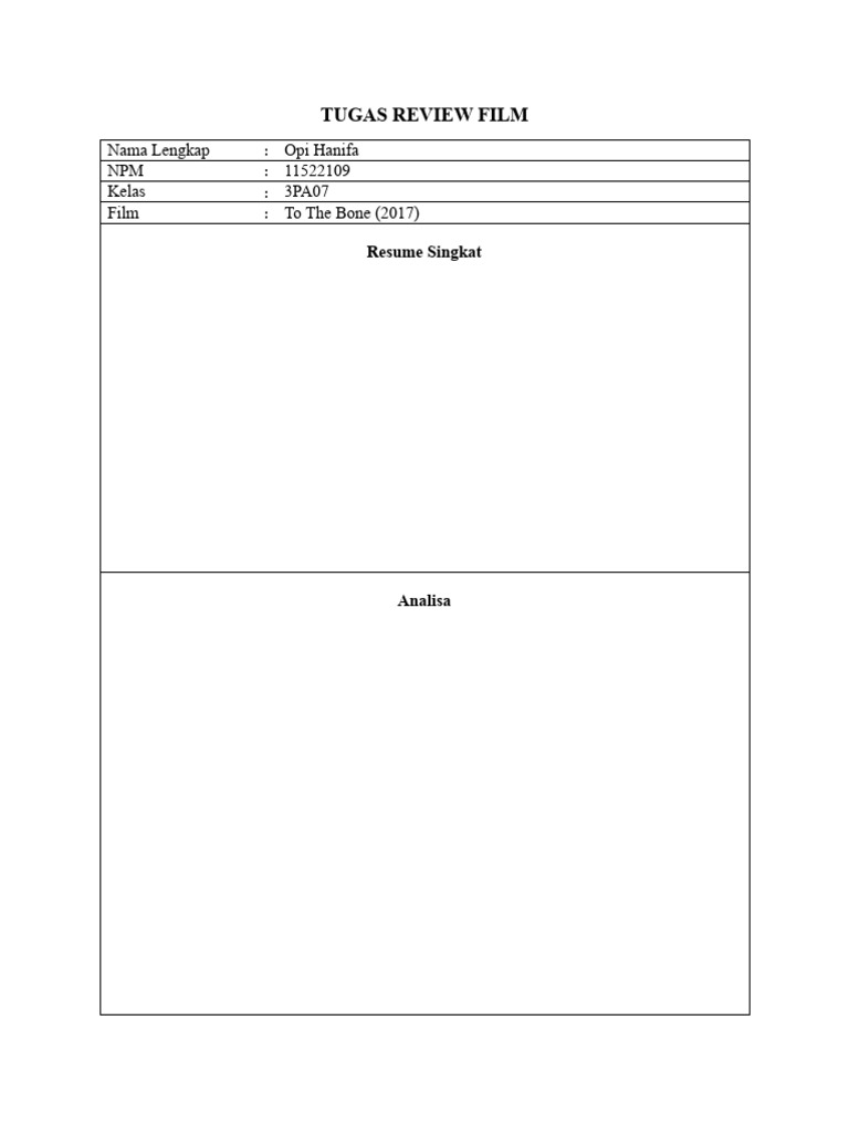 Review Film To The Bone | PDF