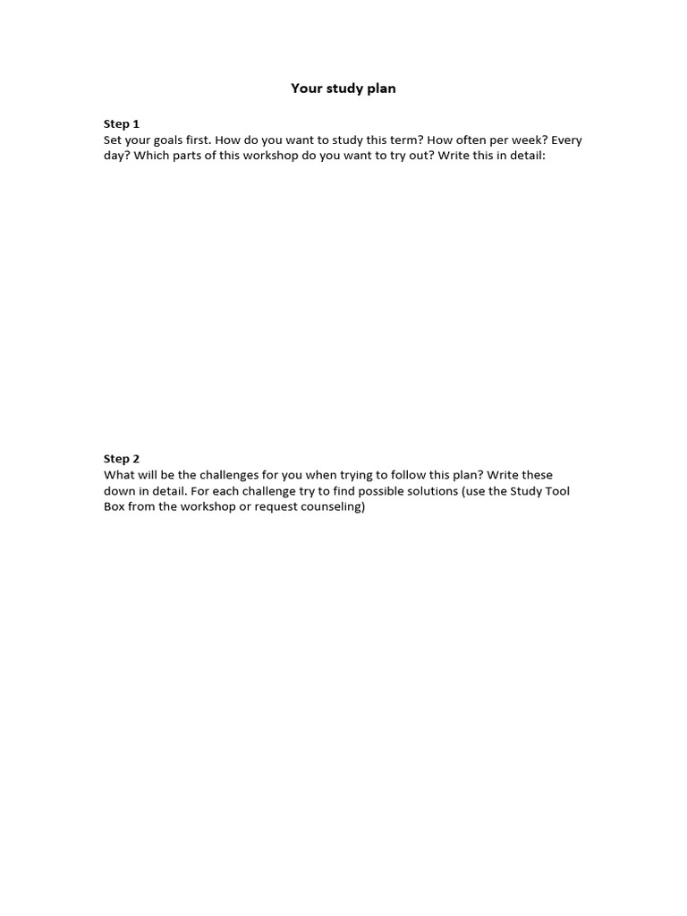 Your Study Plan | PDF