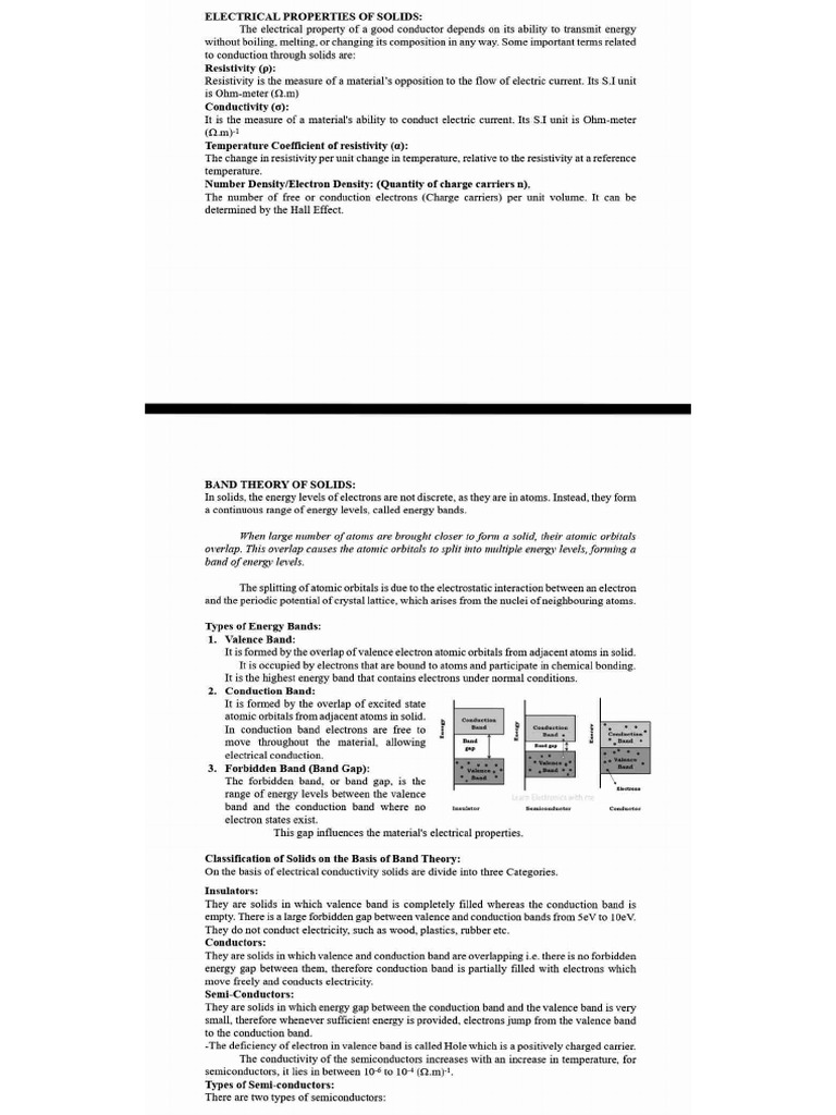 Electrical Properties of Solids | PDF