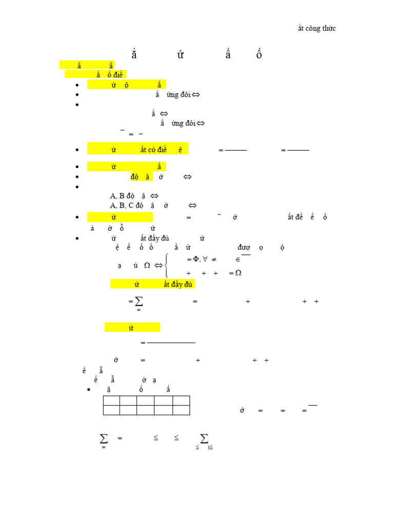 Tom tat cong thuc XSTK-Bổ sung vecto ngau nhien (1) | PDF