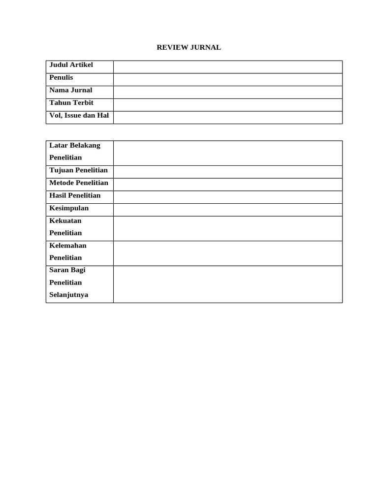Template Review Jurnal | PDF