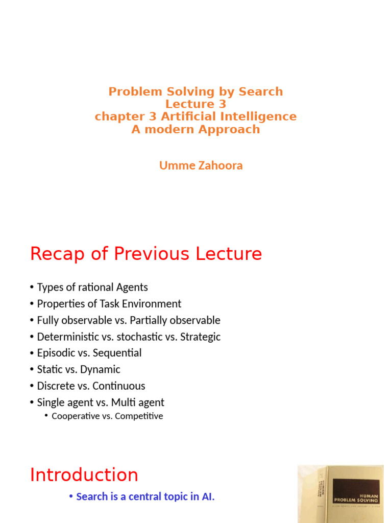 Ai Lecture 3 And 4 Problem Solving Ai Pdf Artificial Intelligence