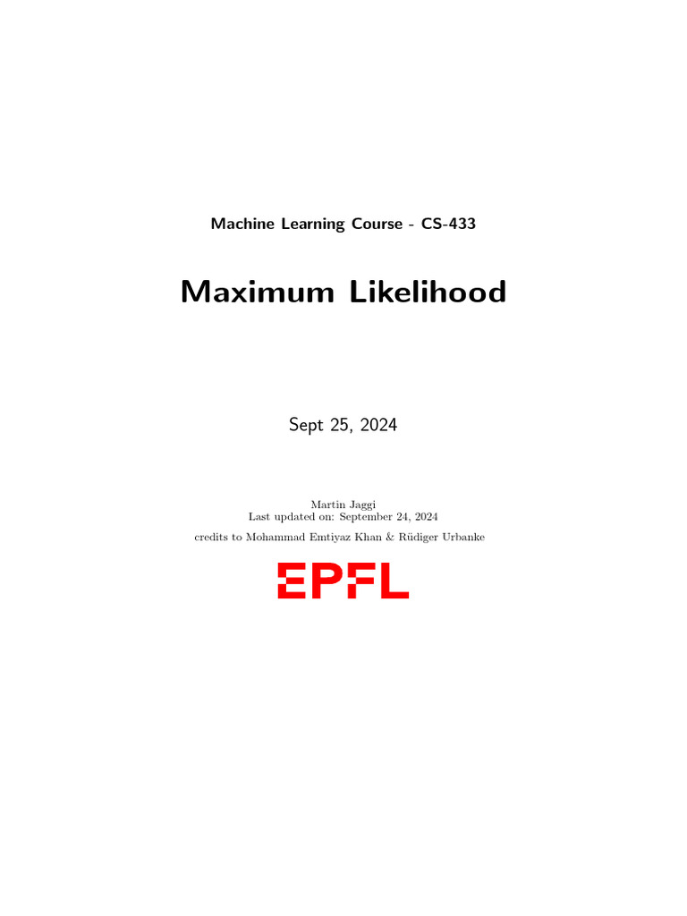 lecture03c_maximum_likelihood | PDF | Normal Distribution | Least Squares