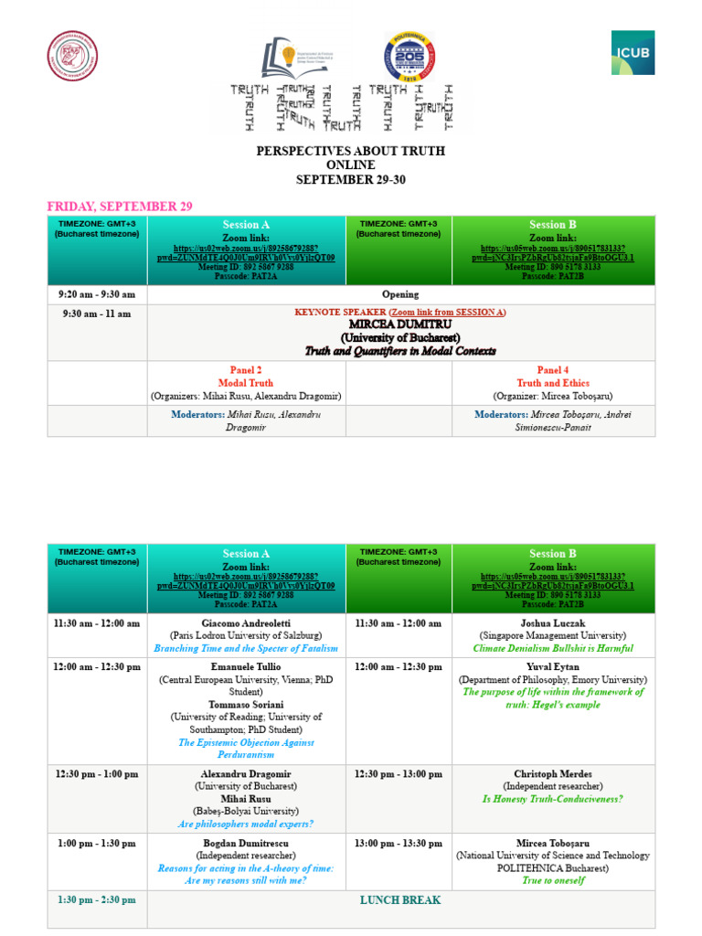 Perspectives on Truth Conference 2023 | PDF | Truth | Epistemology