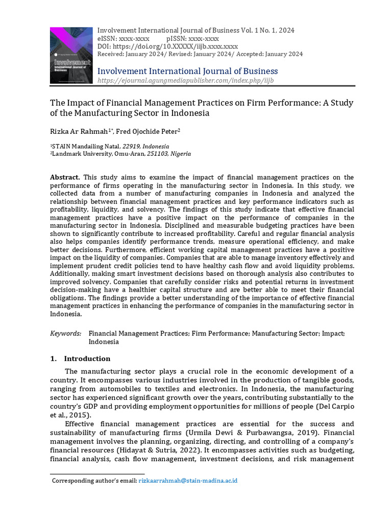 The Impact of Financial Management Practices On Fi | PDF | Sampling ...