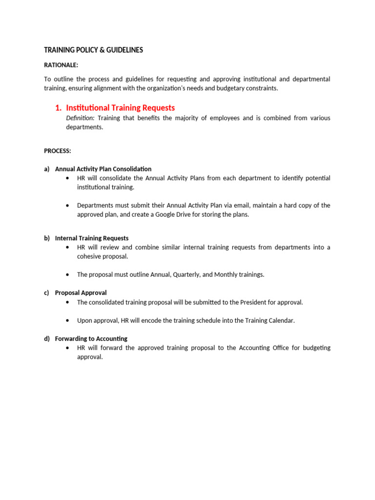 Student Training Policy | PDF