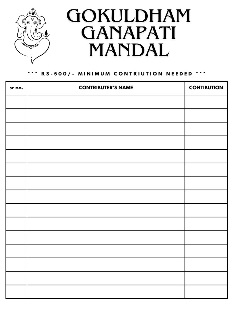 Gokuldham Ganapati Mandal | PDF