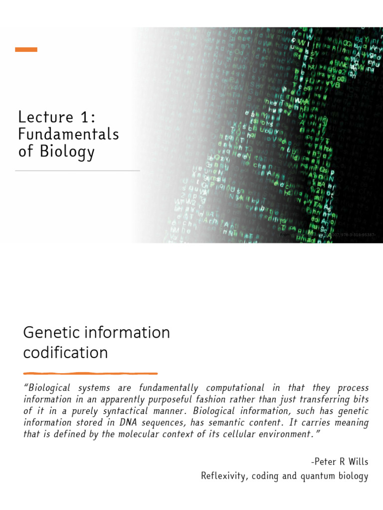 2025 02 Lecture 1 Fundamentals of Biology | PDF | Genetic Code ...