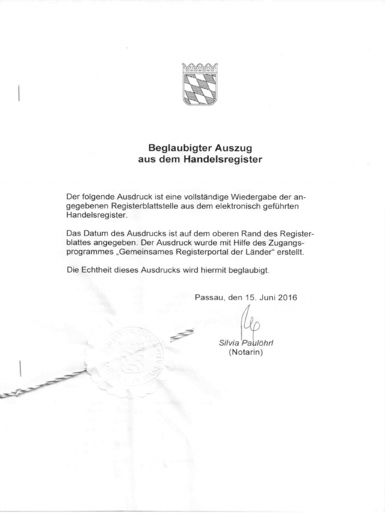 Handelsregister Deutschland Peger GMBH | PDF