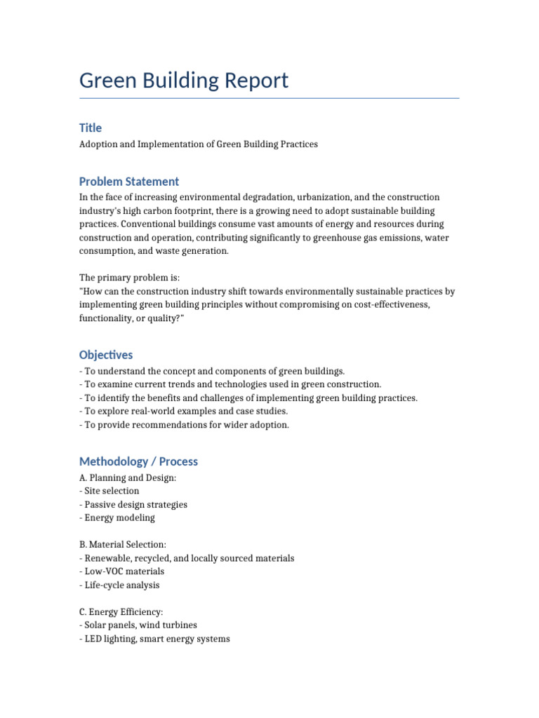 Green Building Report | PDF
