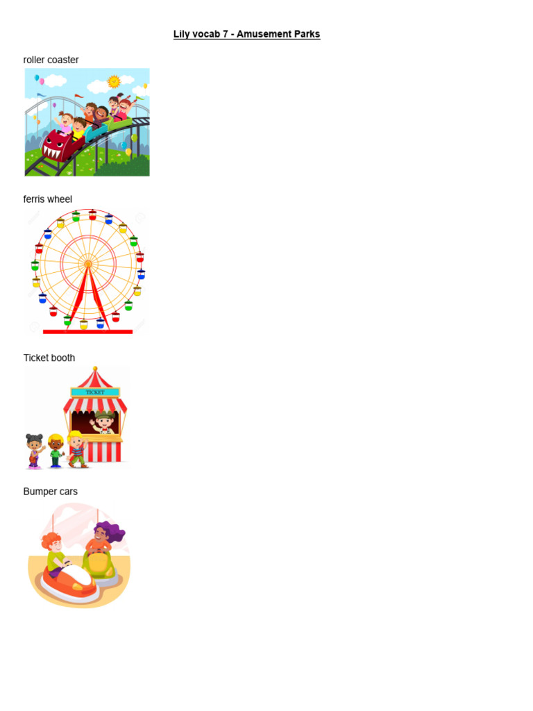 Lily Vocab 7 - Amusement Parks | PDF