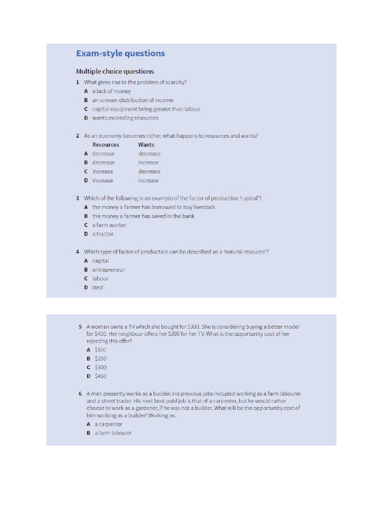 Exam Practice Questions - 13th, 17th Feb 2025 Eco | PDF