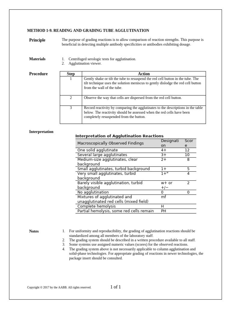 1-9 Reading and Grading Tube Agglutination | PDF