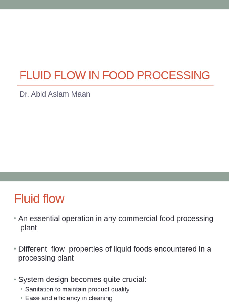 Fluid Flow in Food Processing | PDF | Pump | Shear Stress