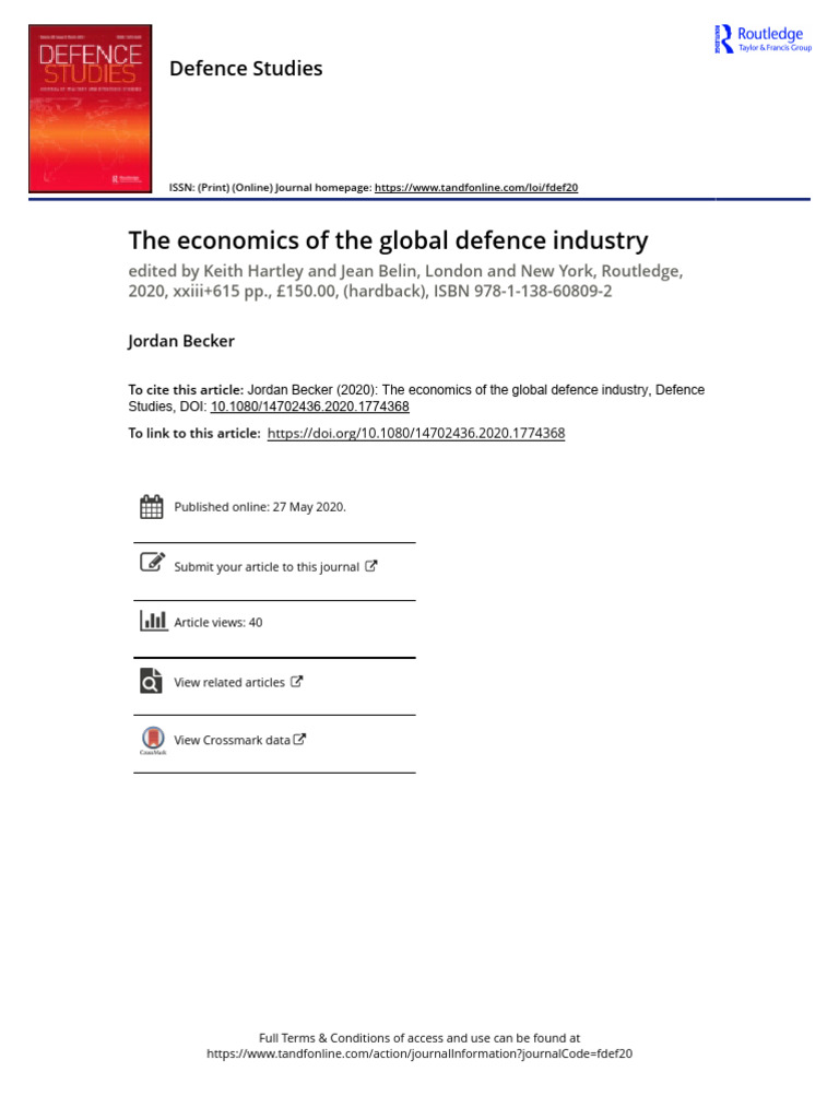 The Economics of The Global Defence Indu | PDF | Arms Industry | Economics