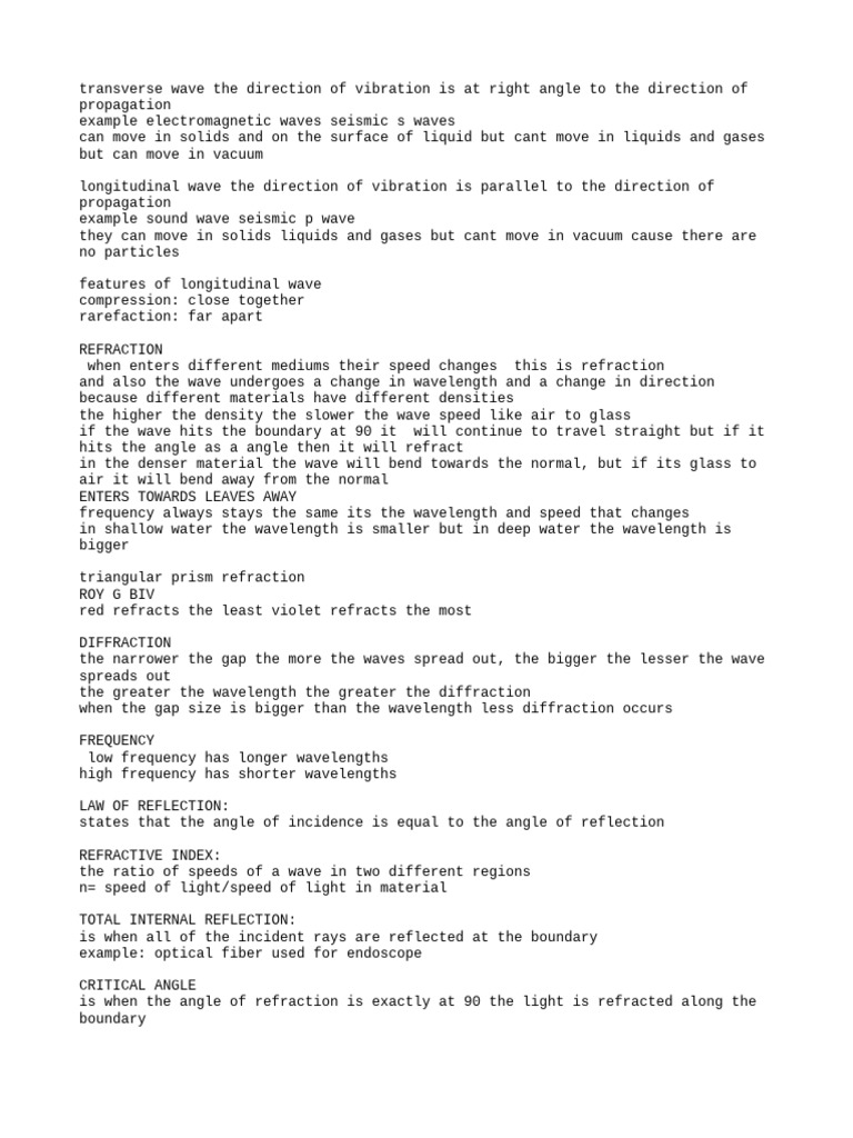 Transverse Wave The Direction of VI | PDF | Waves | Refraction